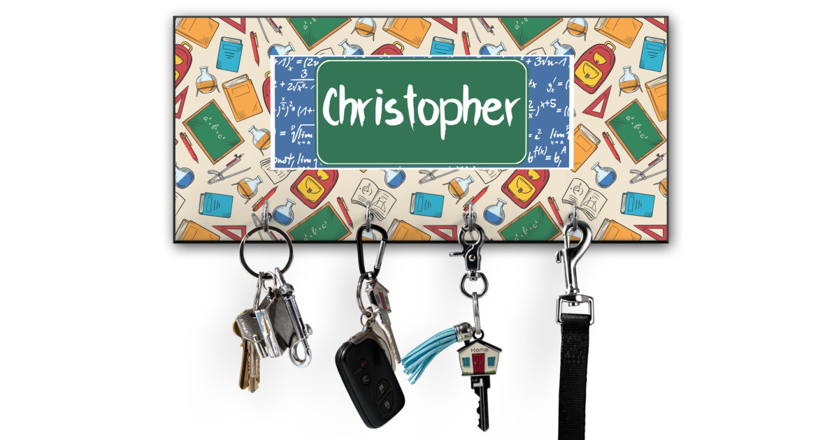 Custom Math Lesson Key Hanger w/ 4 Hooks w/ Name or Text | YouCustomizeIt