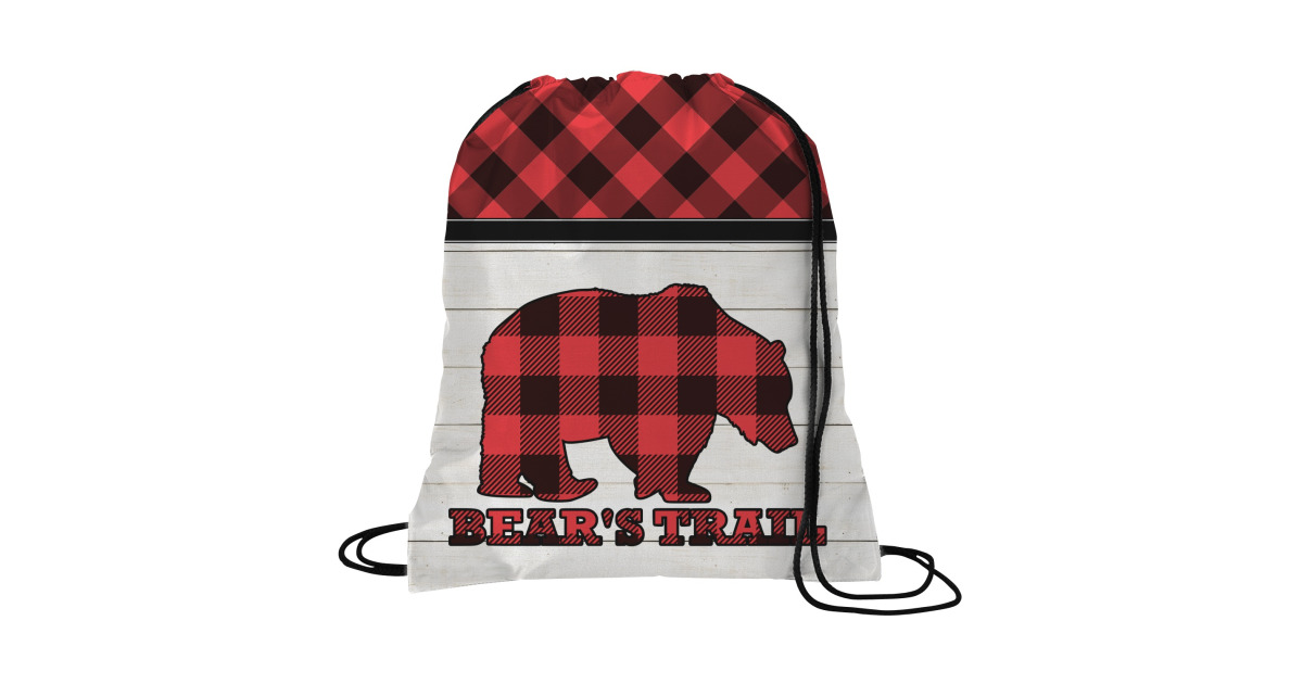 Custom Lumberjack Plaid Drawstring Backpack (Personalized) | YouCustomizeIt
