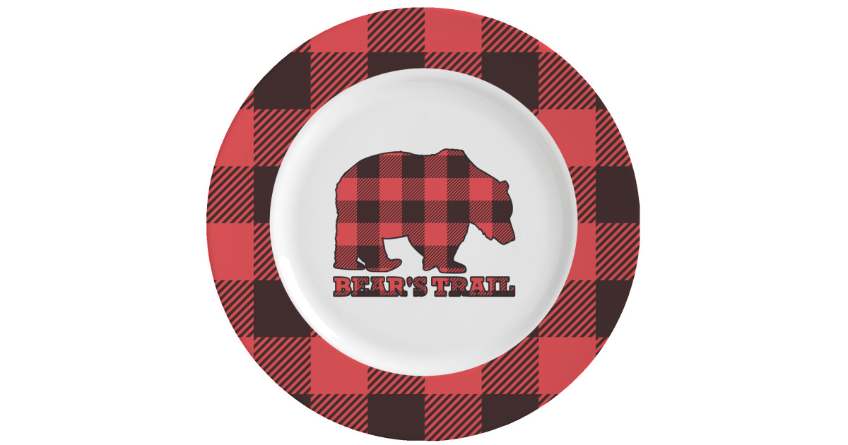 Custom Lumberjack Plaid Ceramic Dinner Plates (Set of 4) (Personalized ...