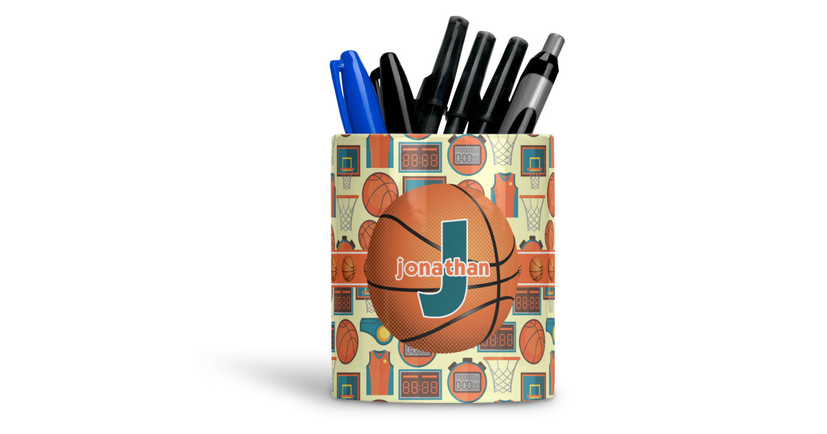 Custom Basketball Ceramic Pen Holder | YouCustomizeIt