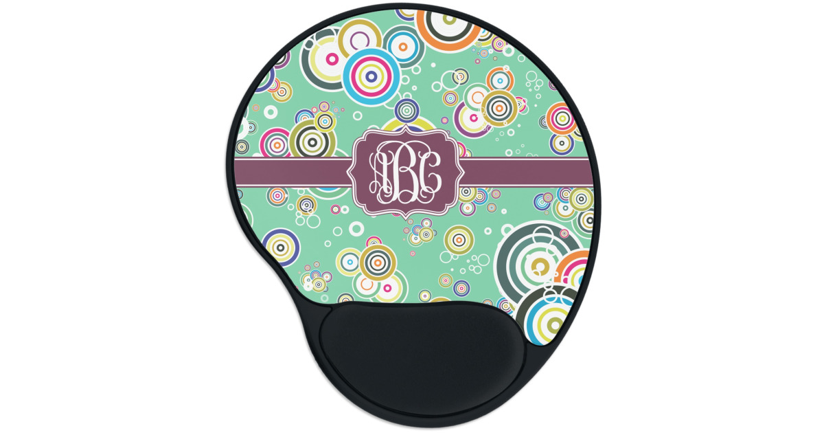 Custom Colored Circles Mouse Pad with Wrist Support | YouCustomizeIt