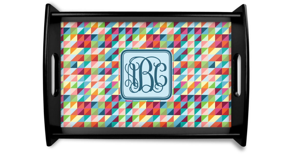 Custom Retro Triangles Wooden Tray (Personalized) | YouCustomizeIt