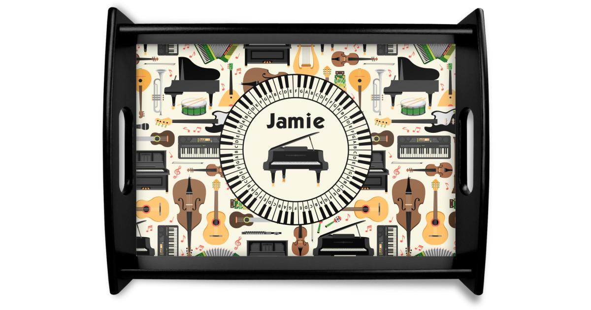Custom Musical Instruments Black Wooden Tray - Large (Personalized ...