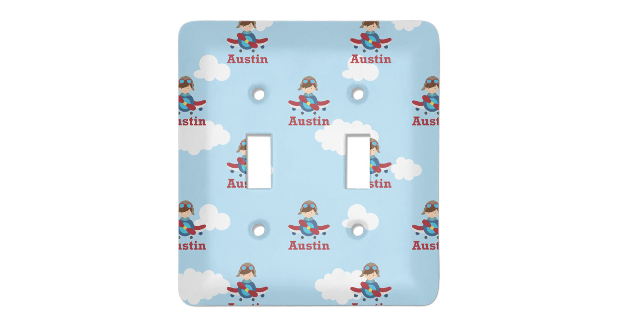 Custom Airplane & Pilot Light Switch Cover (2 Toggle Plate ...