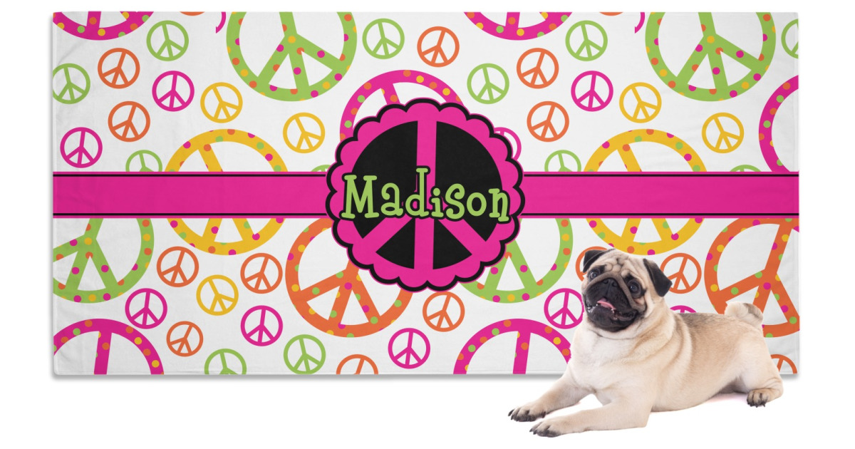 Custom Peace Sign Dog Towel (Personalized) | YouCustomizeIt