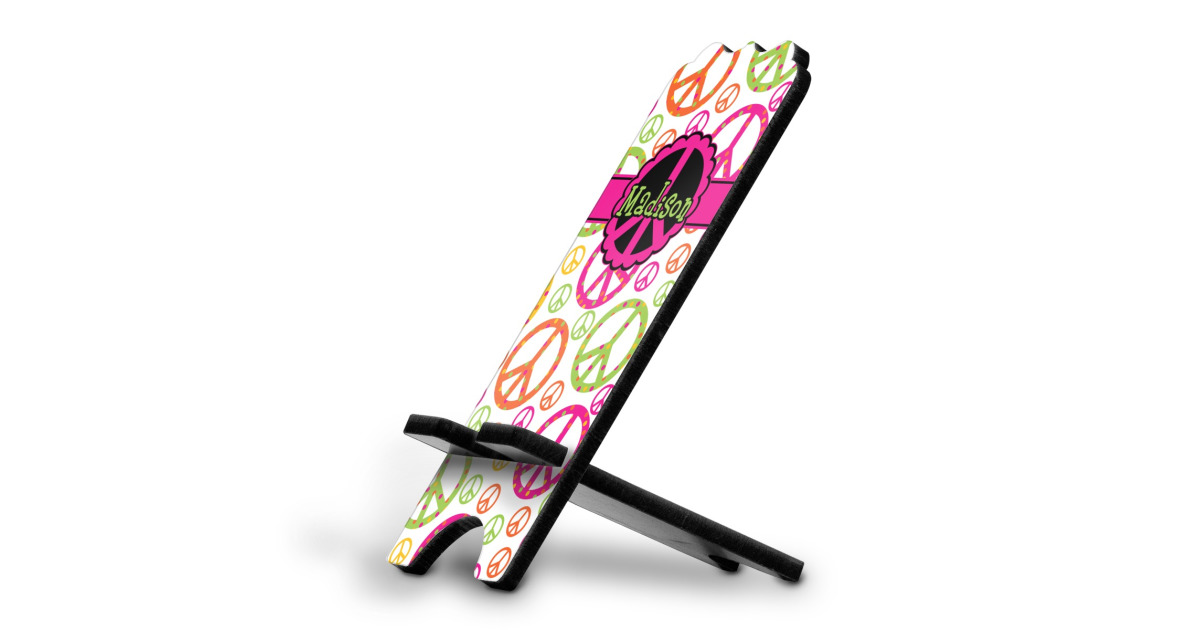 Custom Peace Sign Stylized Cell Phone Stand - Small w/ Name or Text ...