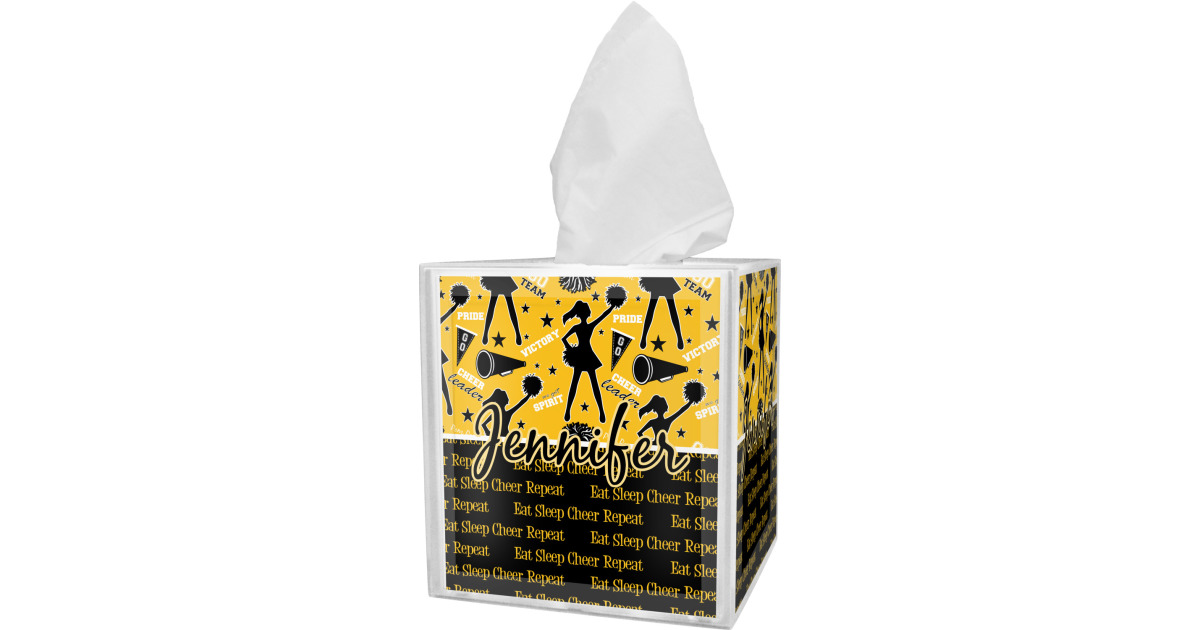 Custom Cheer Tissue Box Cover (Personalized) | YouCustomizeIt