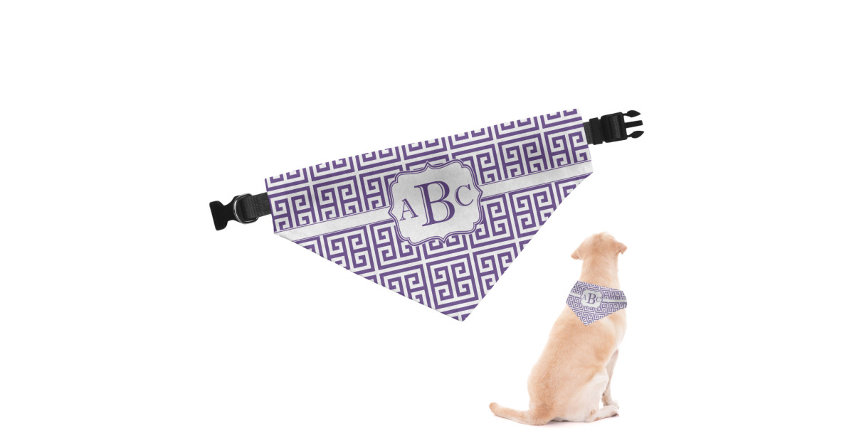 Custom Greek Key Dog Bandana (Personalized) | YouCustomizeIt