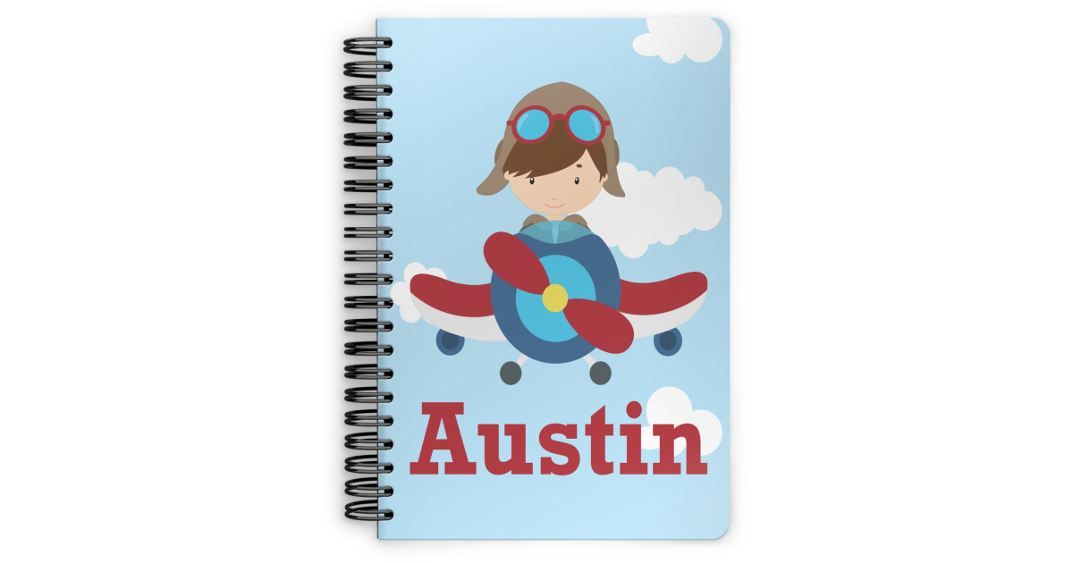 Custom Airplane & Pilot Spiral Notebook (Personalized) | YouCustomizeIt
