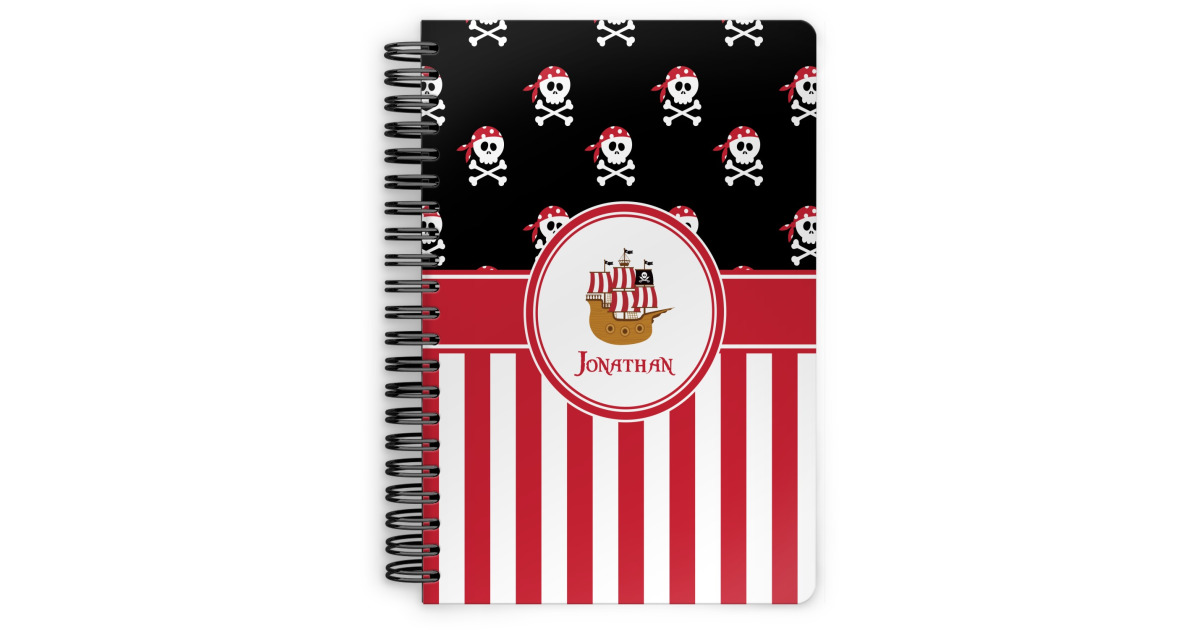 Custom Pirate & Stripes Spiral Notebook (Personalized) | YouCustomizeIt