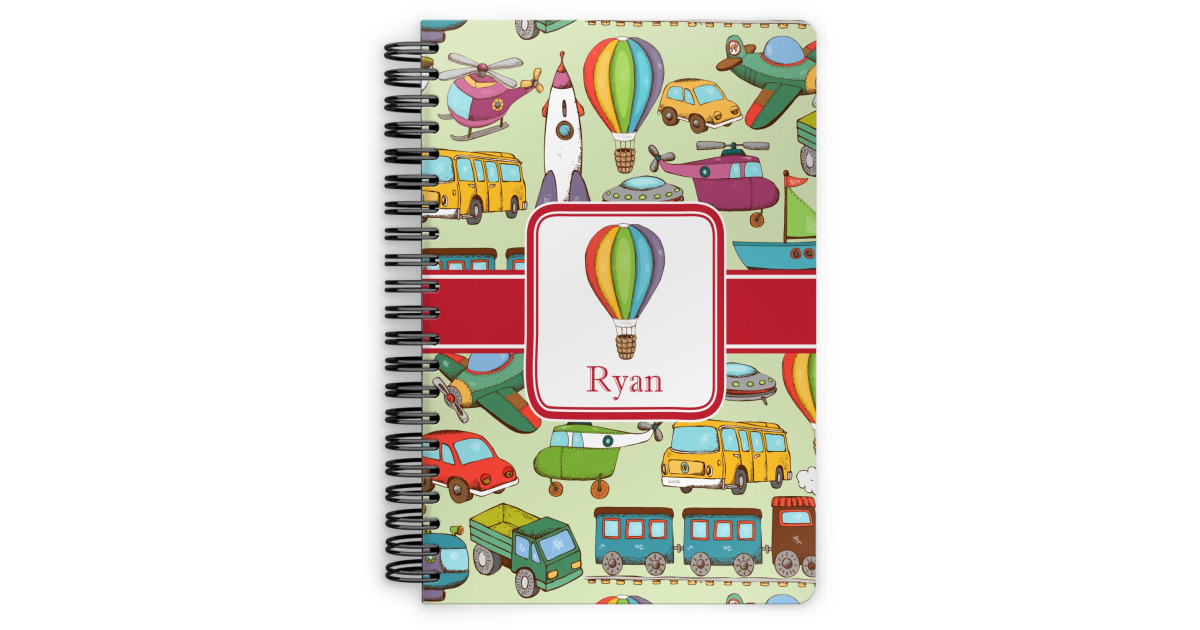 Custom Vintage Transportation Spiral Notebook (Personalized ...