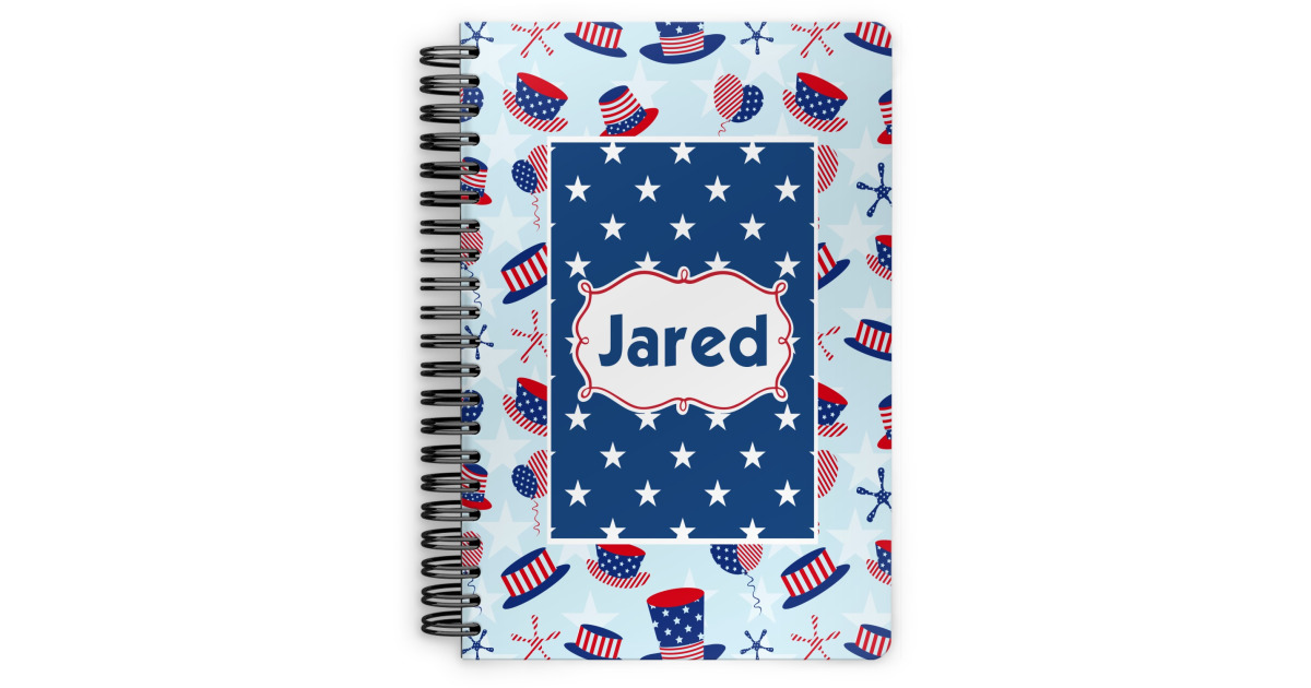 Custom Patriotic Celebration Spiral Notebook (Personalized ...