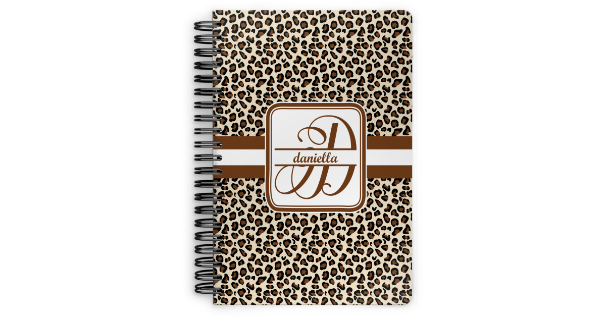 Custom Leopard Print Spiral Notebook - 7x10 w/ Name and Initial ...