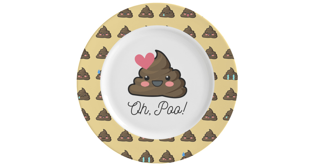 Custom Poop Emoji Ceramic Dinner Plates (Set of 4) (Personalized ...