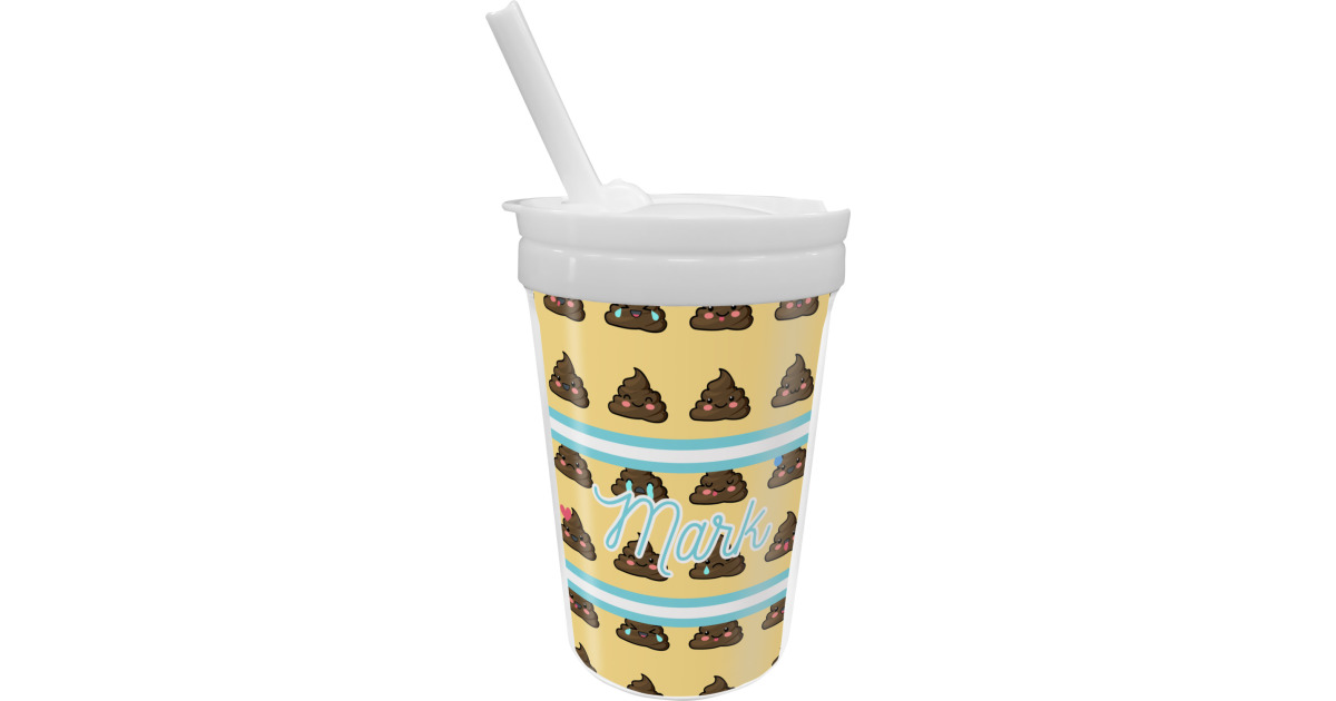 Custom Poop Emoji Sippy Cup with Straw (Personalized) | YouCustomizeIt