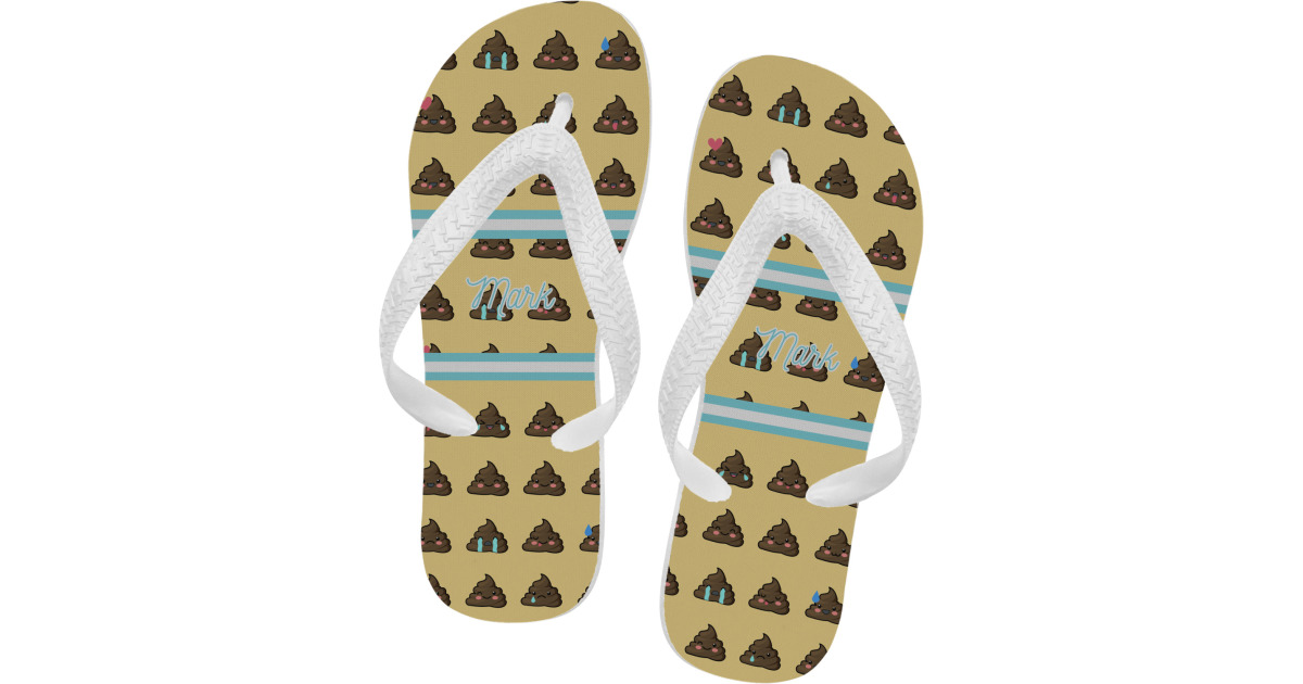 Custom Poop Emoji Flip Flops (Personalized) | YouCustomizeIt