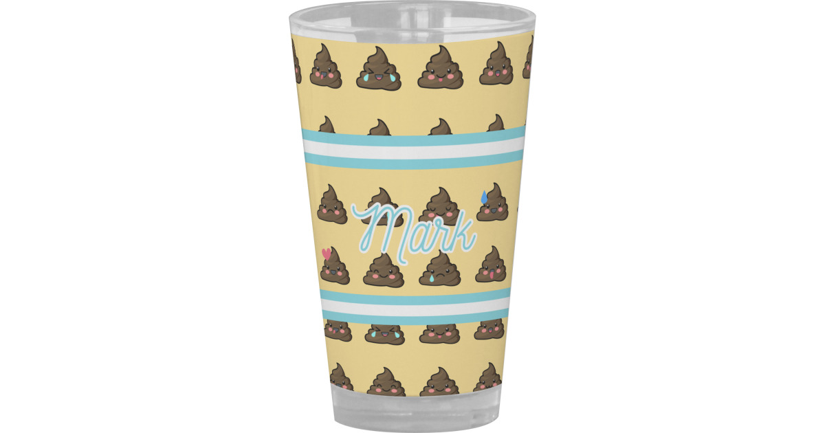 Custom Poop Emoji Pint Glass - Full Color (Personalized) | YouCustomizeIt