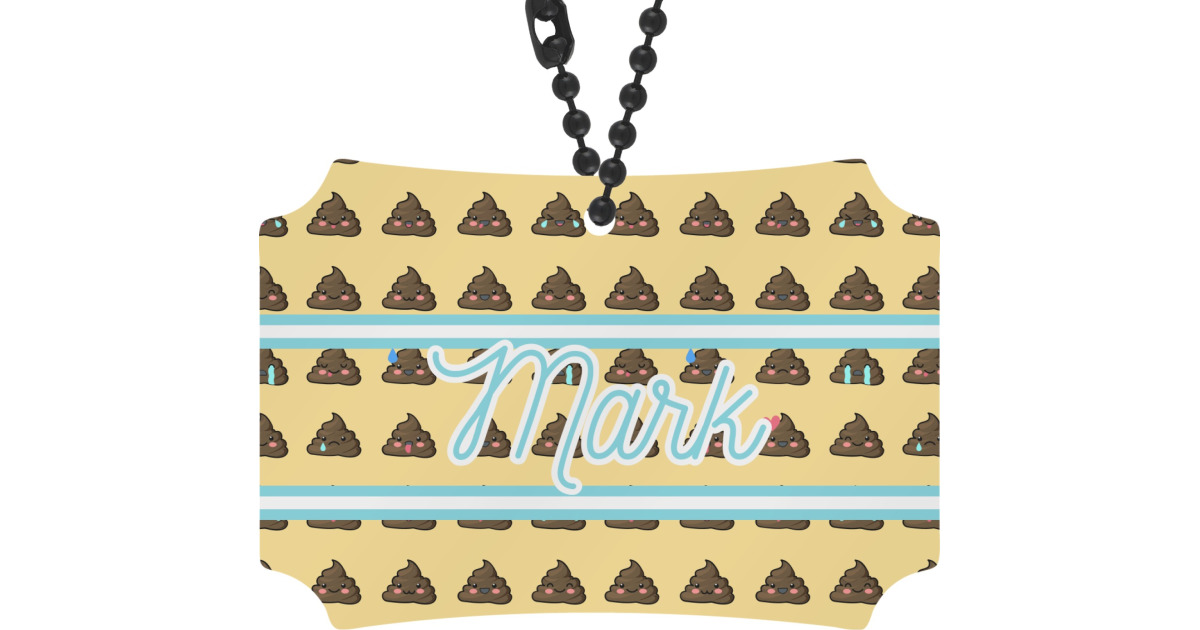 Custom Poop Emoji Rear View Mirror Ornament (Personalized) | YouCustomizeIt