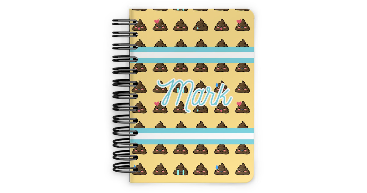 Custom Poop Emoji Spiral Notebook - 5x7 w/ Name or Text | YouCustomizeIt