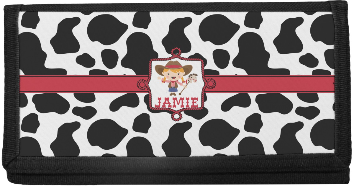 Custom Cowprint Cowgirl Canvas Checkbook Cover (Personalized ...