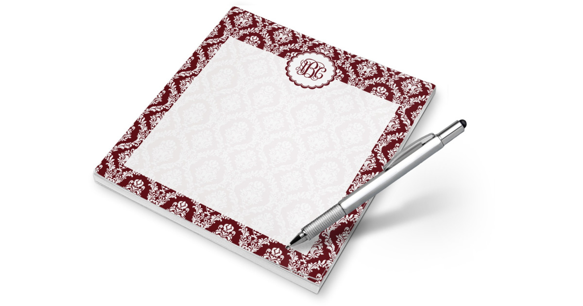 Custom Maroon & White Notepad (Personalized) | YouCustomizeIt
