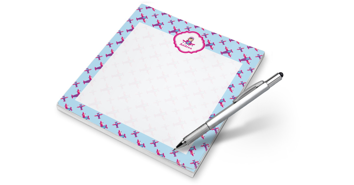 Custom Airplane Theme - for Girls Notepad (Personalized) | YouCustomizeIt