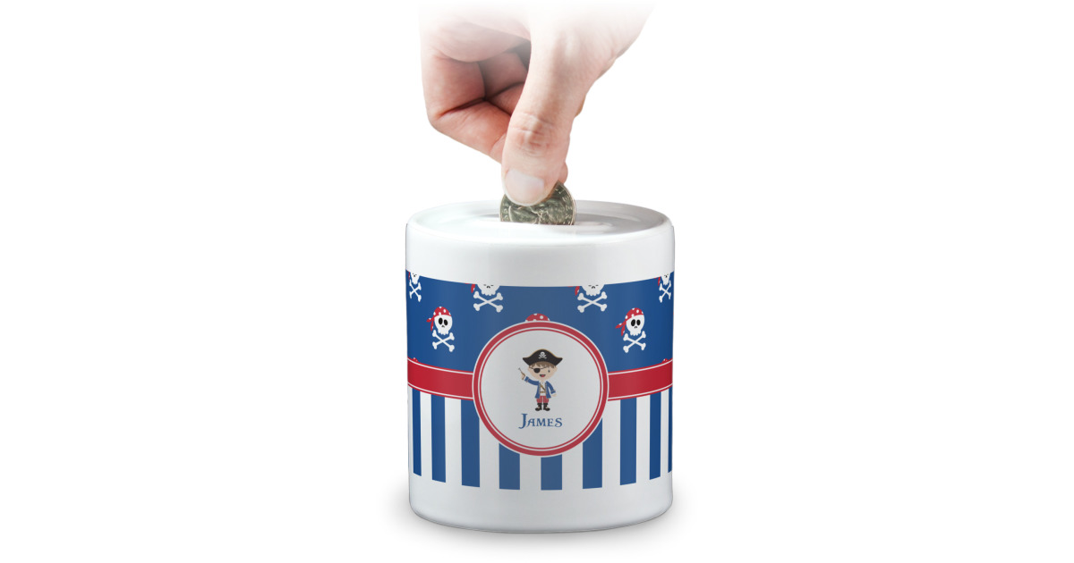 Custom Blue Pirate Coin Bank (Personalized) | YouCustomizeIt