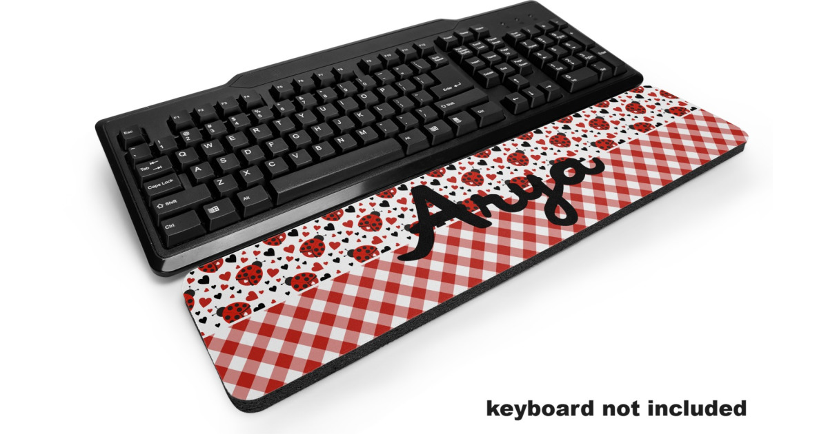 Custom Ladybugs & Gingham Keyboard Wrist Rest (Personalized ...