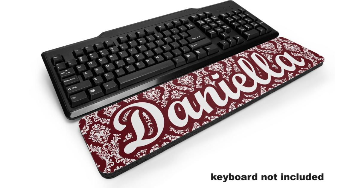 Custom Maroon & White Keyboard Wrist Rest (Personalized) | YouCustomizeIt