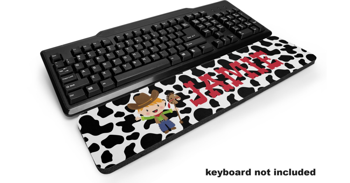 Custom Cowprint w/Cowboy Keyboard Wrist Rest (Personalized ...