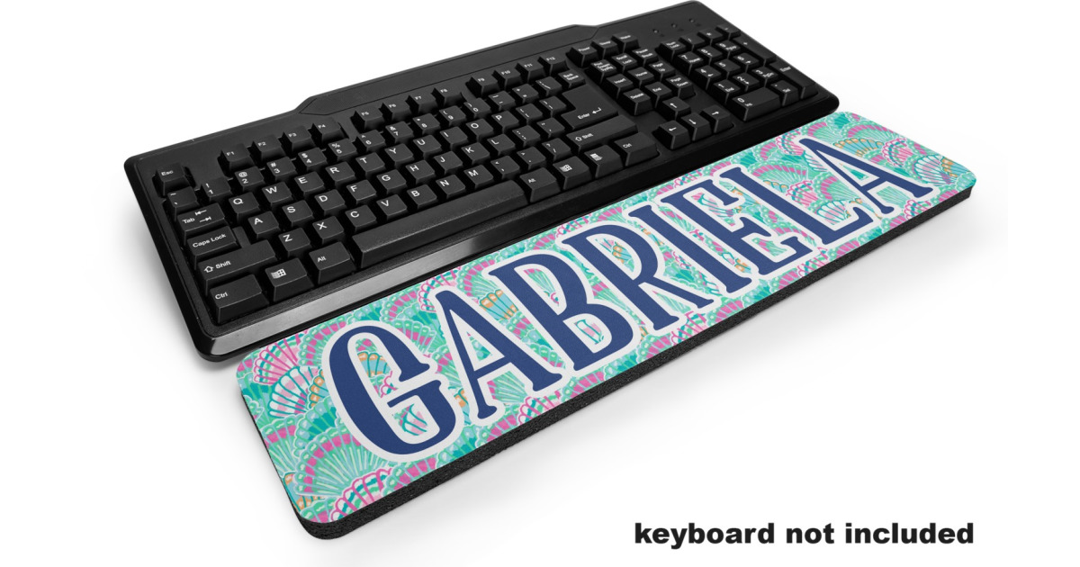 Custom Preppy Sea Shells Keyboard Wrist Rest (Personalized ...
