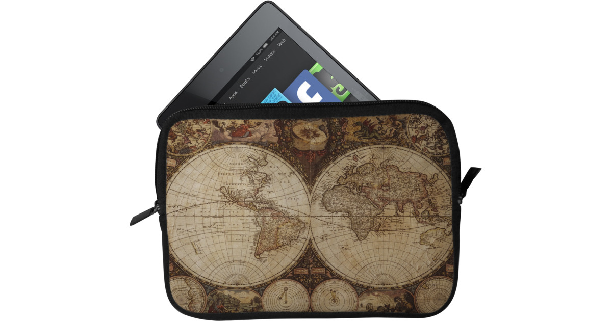 Custom Vintage World Map Tablet Case / Sleeve | YouCustomizeIt