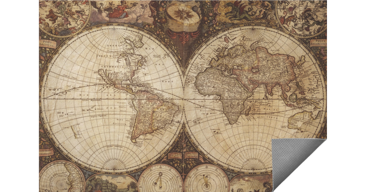 Custom Vintage World Map Indoor / Outdoor Rug | YouCustomizeIt