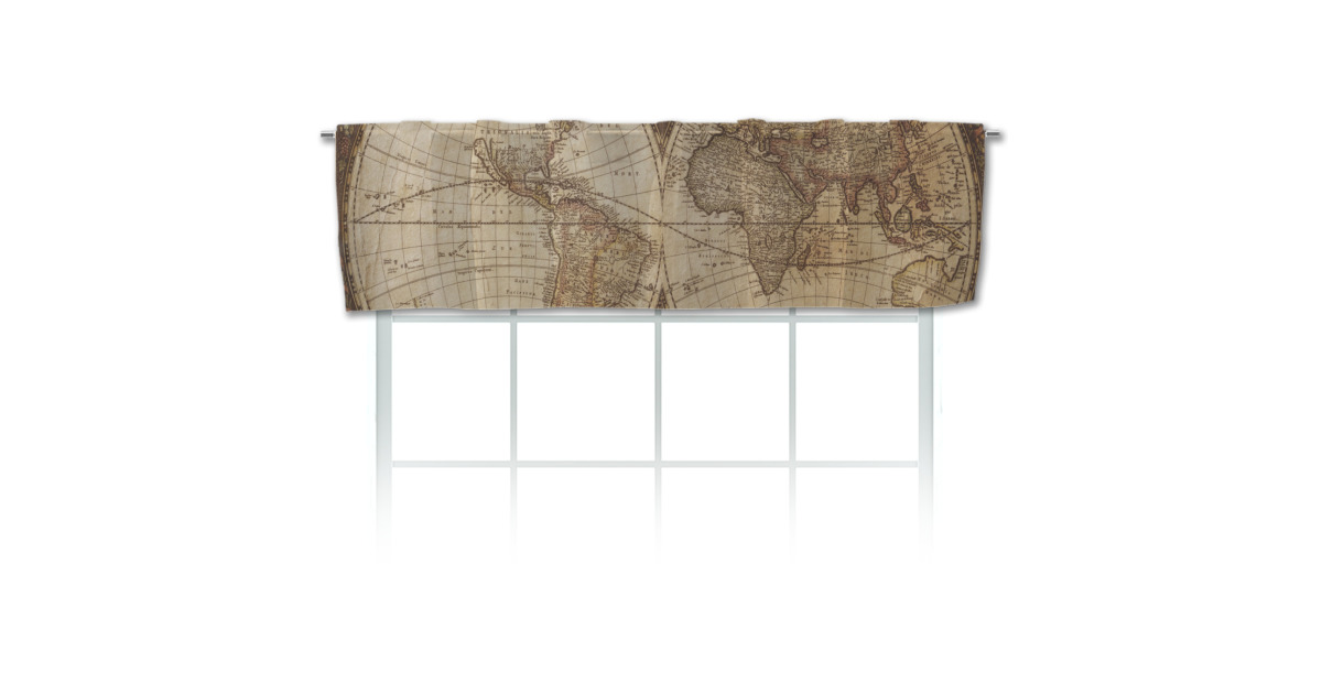 Custom Vintage World Map Valance | YouCustomizeIt