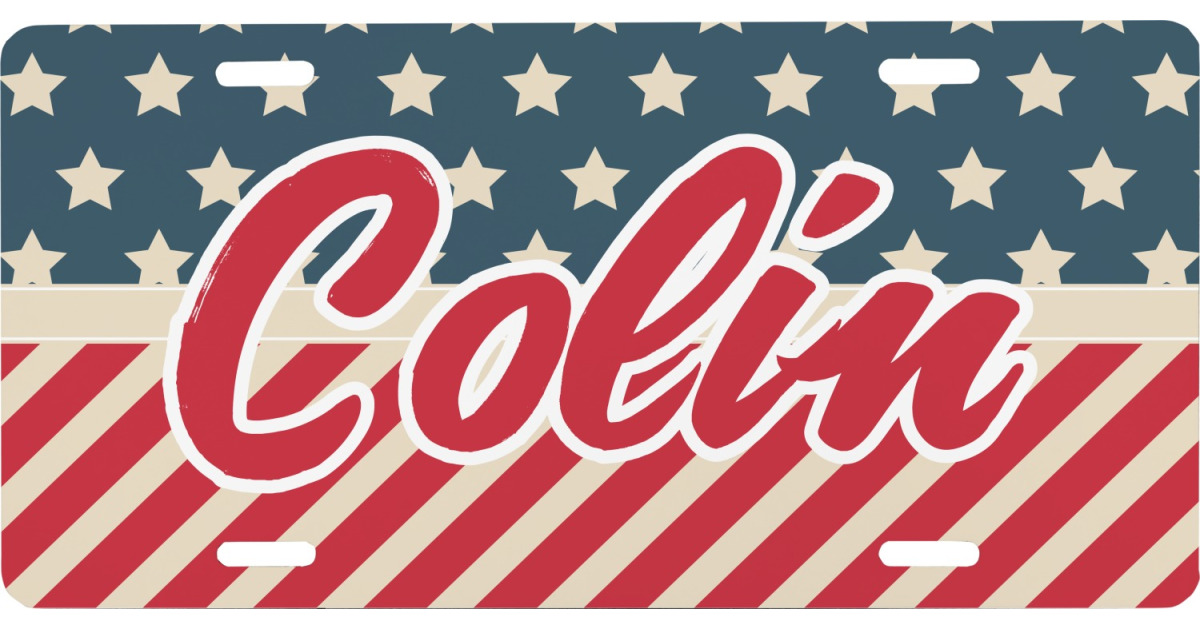 Custom Stars and Stripes Front License Plate (Personalized ...