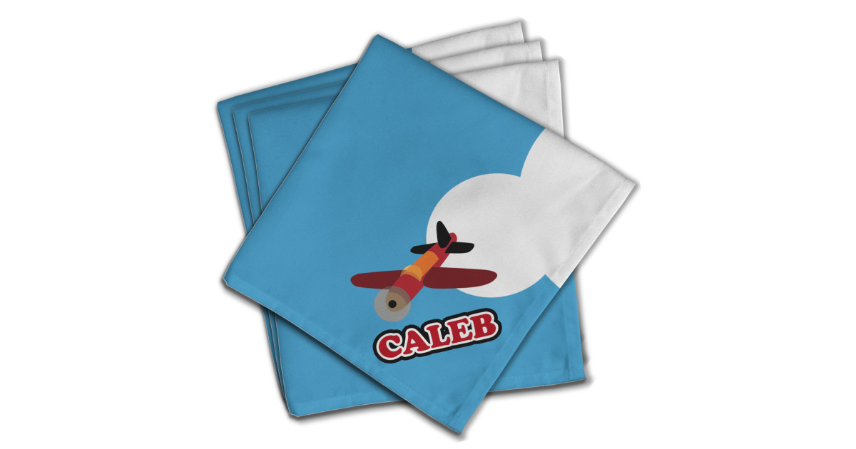Custom Airplane Cloth Napkins (Set of 4) (Personalized) | YouCustomizeIt