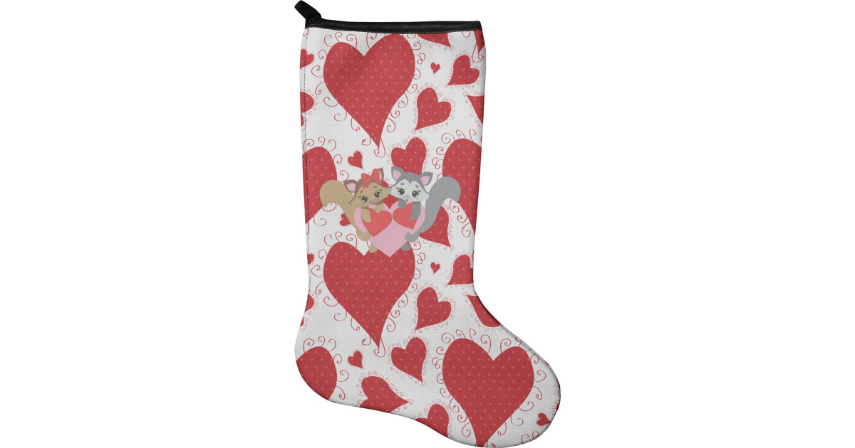 Custom Cute Squirrel Couple Holiday Stocking - Neoprene | YouCustomizeIt