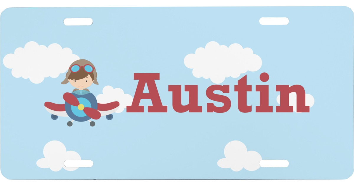 Custom Airplane & Pilot Front License Plate (Personalized) | YouCustomizeIt