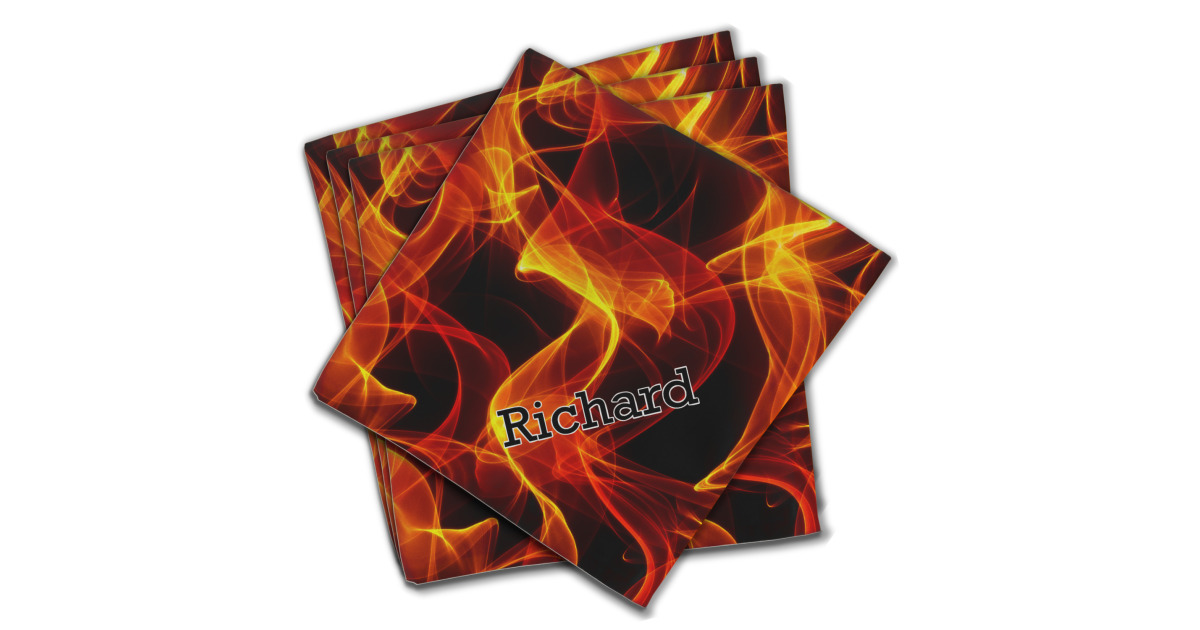 Custom Fire Cloth Napkins (Set of 4) (Personalized) | YouCustomizeIt