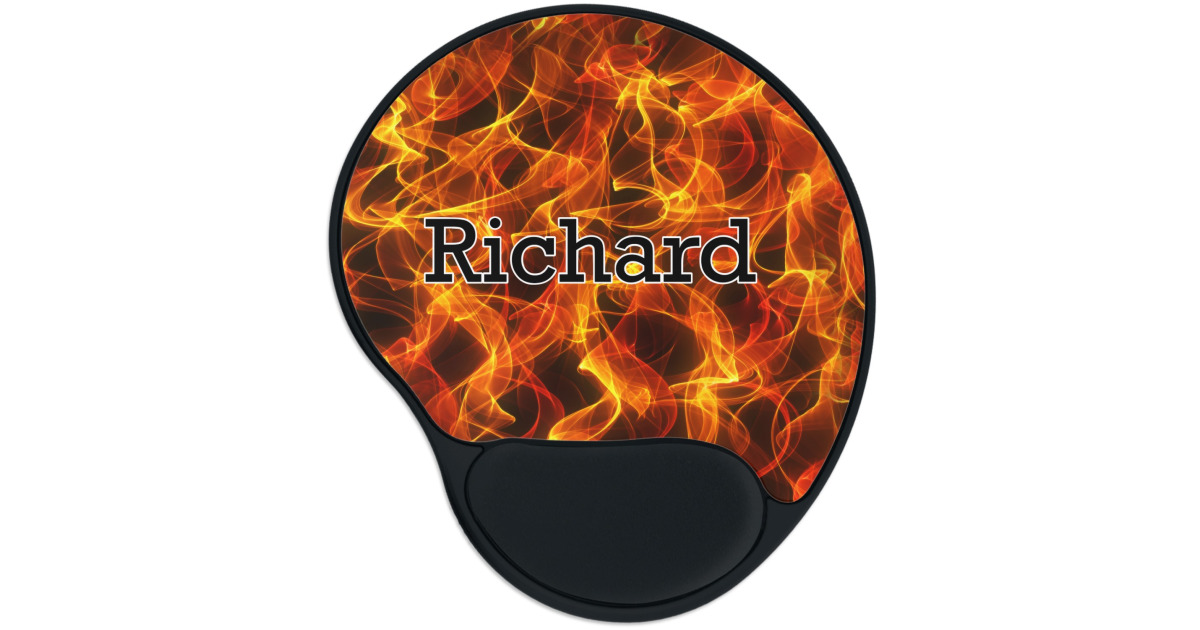 Custom Fire Mouse Pad with Wrist Support | YouCustomizeIt