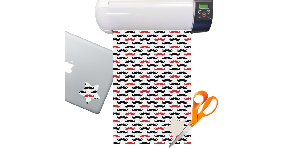 Custom Mustache Print Sticker Vinyl Sheet (Permanent) | YouCustomizeIt