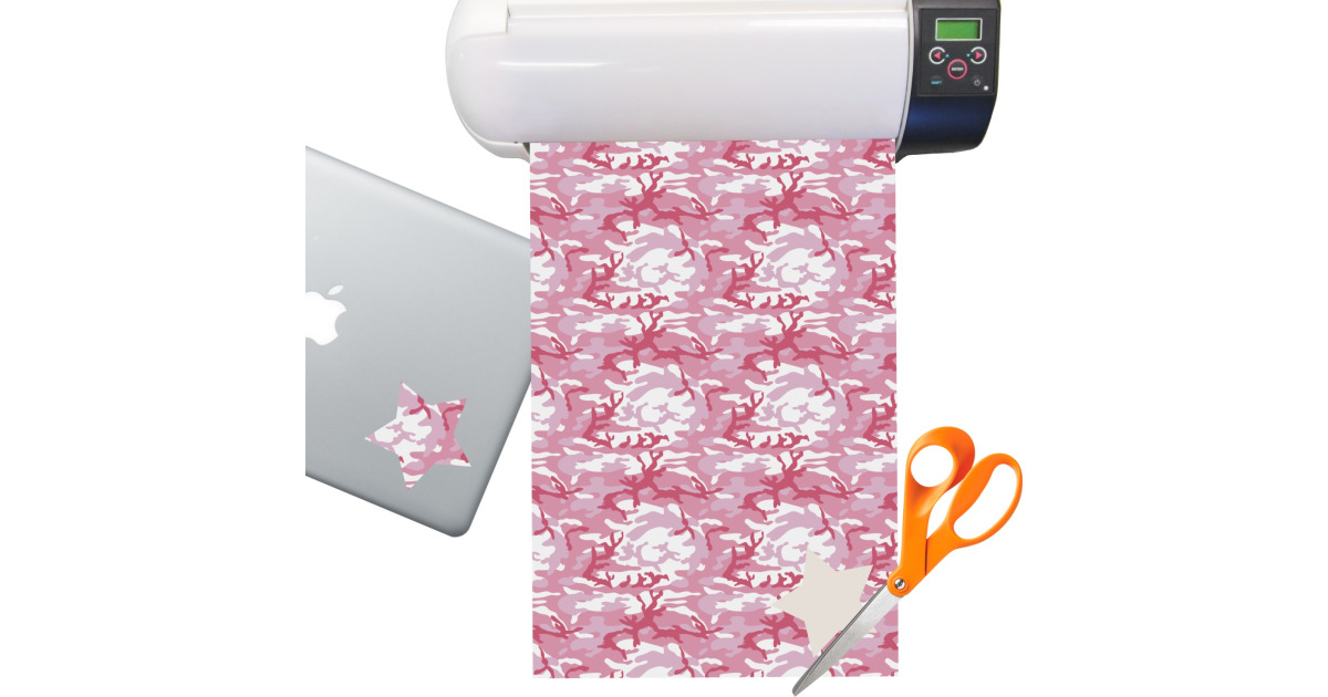 Custom Pink Camo Sticker Vinyl Sheet (Permanent) | YouCustomizeIt