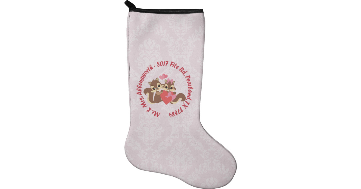 Custom Chipmunk Couple Holiday Stocking - Neoprene (Personalized ...