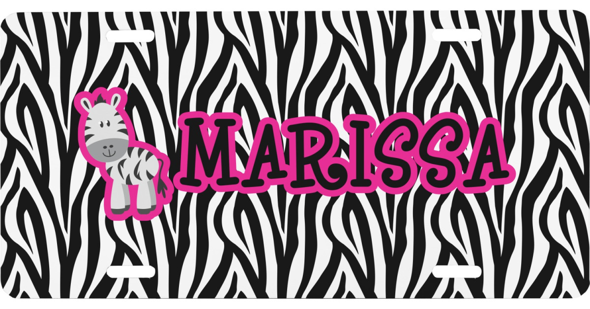 Custom Zebra Front License Plate (Personalized) | YouCustomizeIt