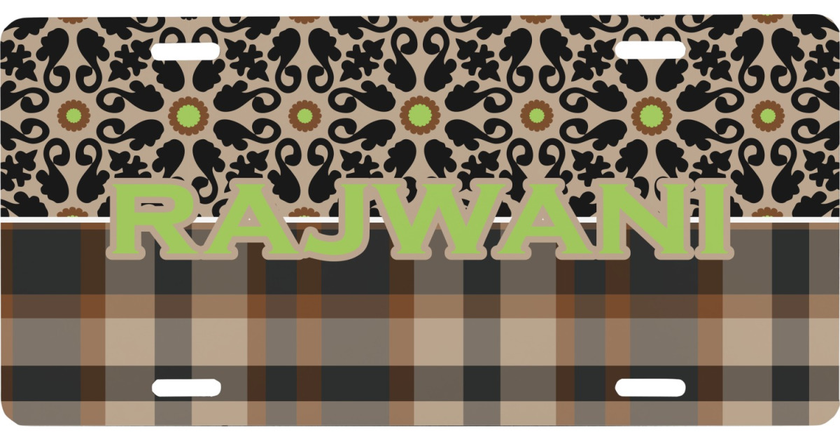 Custom Moroccan Mosaic & Plaid Front License Plate (Personalized ...