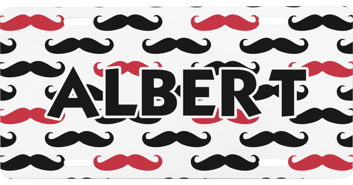 Custom Mustache Print Front License Plate (Personalized) | YouCustomizeIt