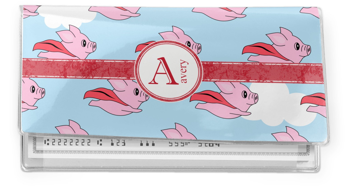 Custom Flying Pigs Vinyl Checkbook Cover (Personalized) | YouCustomizeIt
