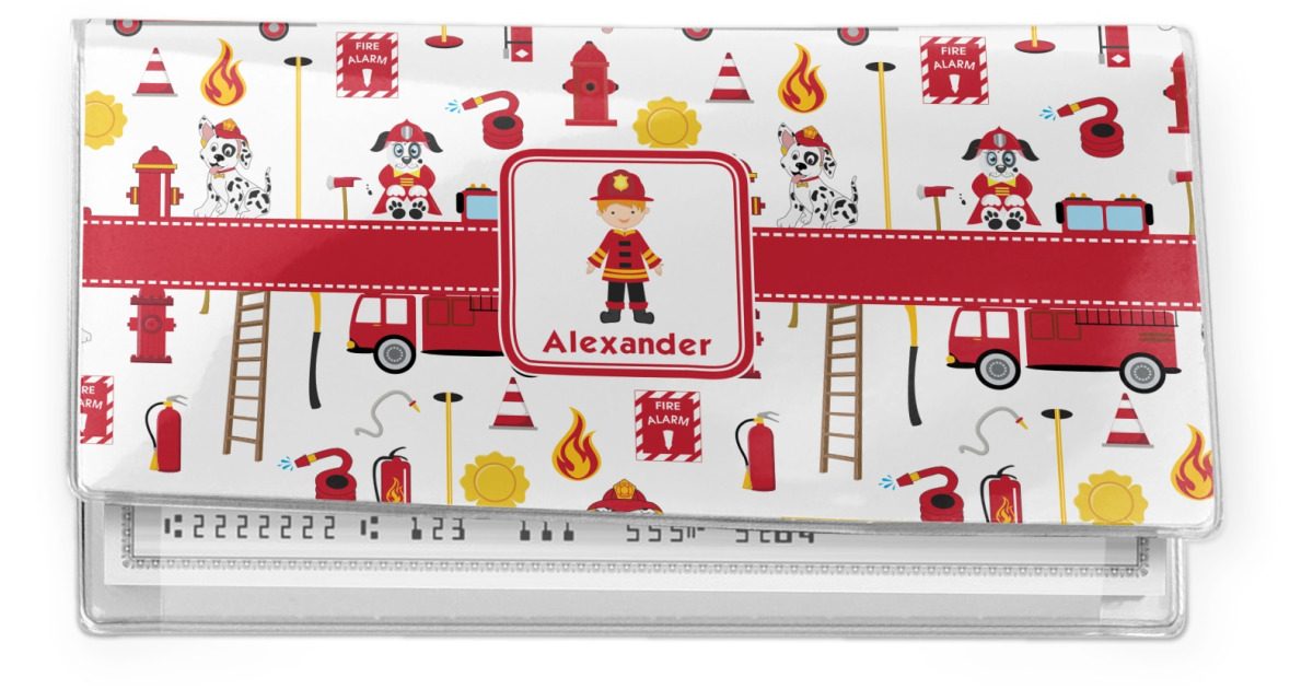 Custom Firefighter Character Vinyl Checkbook Cover w/ Name or Text ...