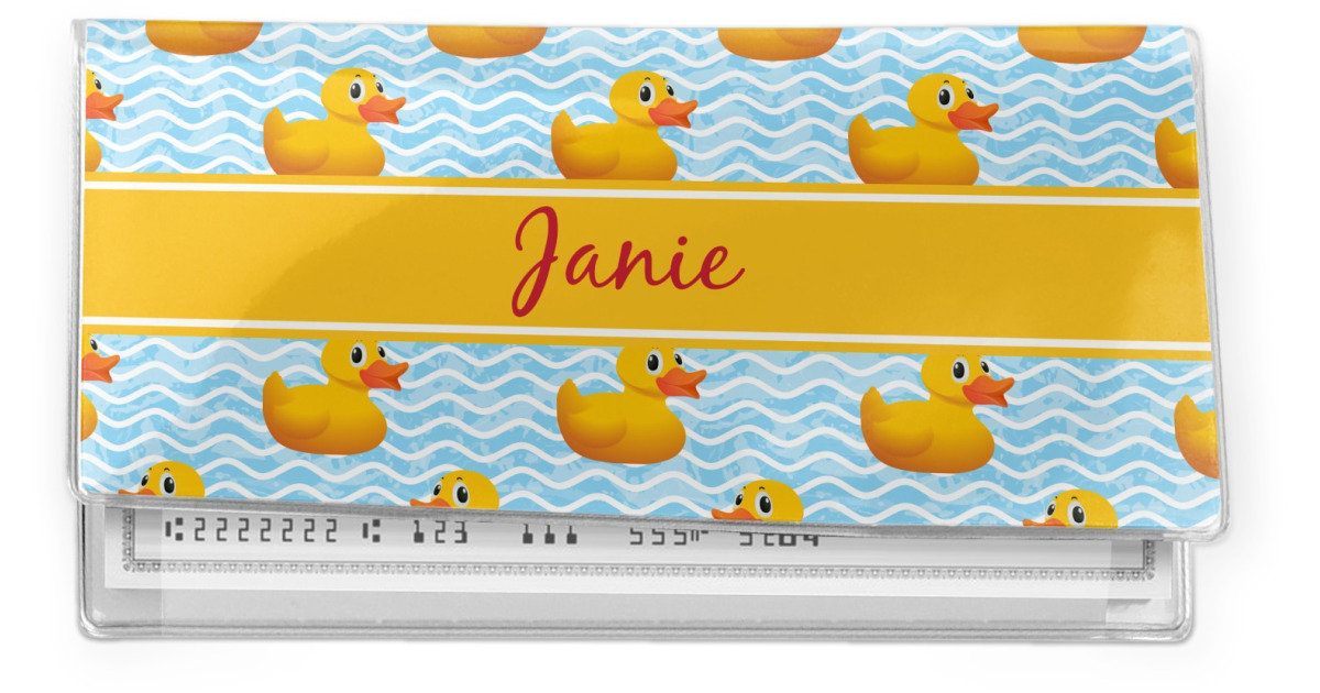 Custom Rubber Duckie Vinyl Checkbook Cover (Personalized) | YouCustomizeIt