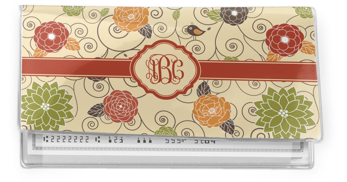 Custom Fall Flowers Vinyl Checkbook Cover (Personalized) | YouCustomizeIt
